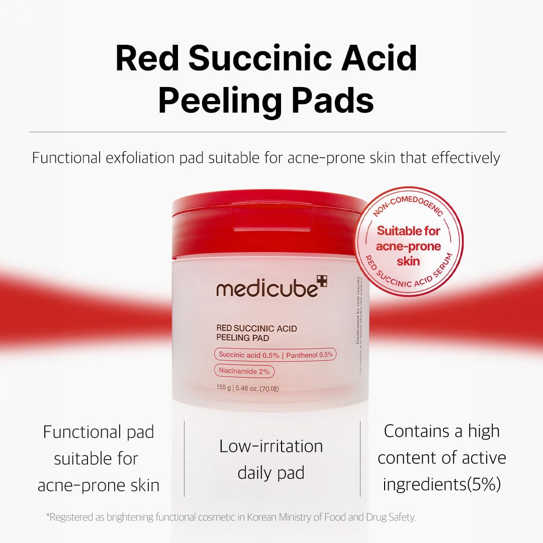 Red Succinic Acid Acne Peeling Pads – MEDICUBE MY